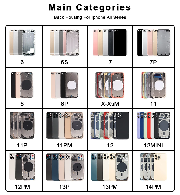 Diy Original Glass Back Housing For Iphone 6 7 8 10 Plus X Xs Xr Back ...