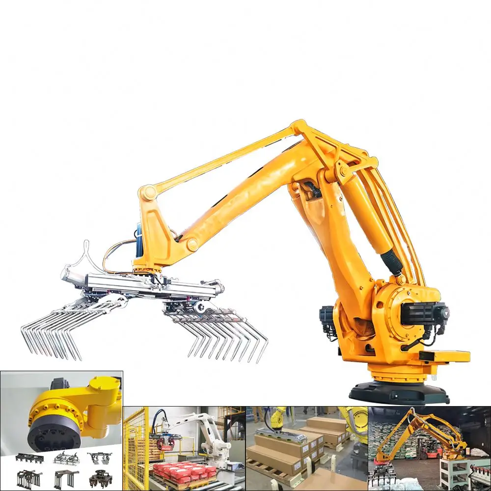 Manual Concrete Block /brick Cuber/ Pallet Machine Full Automatic Robot ...