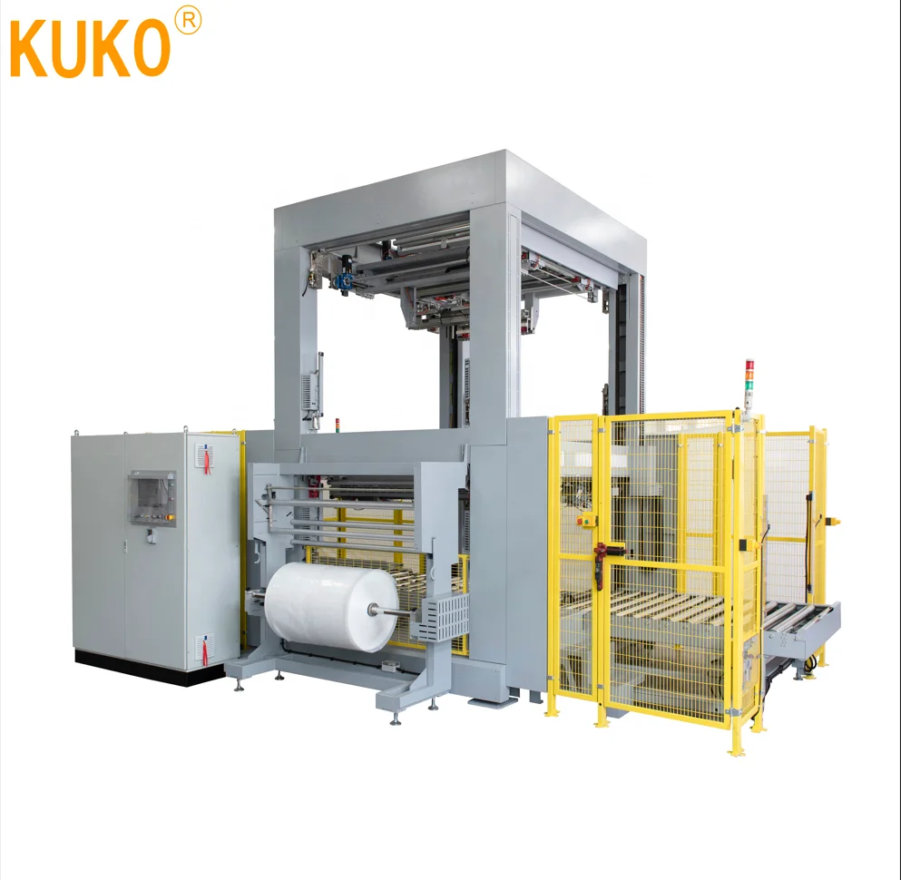 STRETCH HOOD WRAPPING MACHINE PALLET TUBULAR FILM HOODING MACHINE For ...