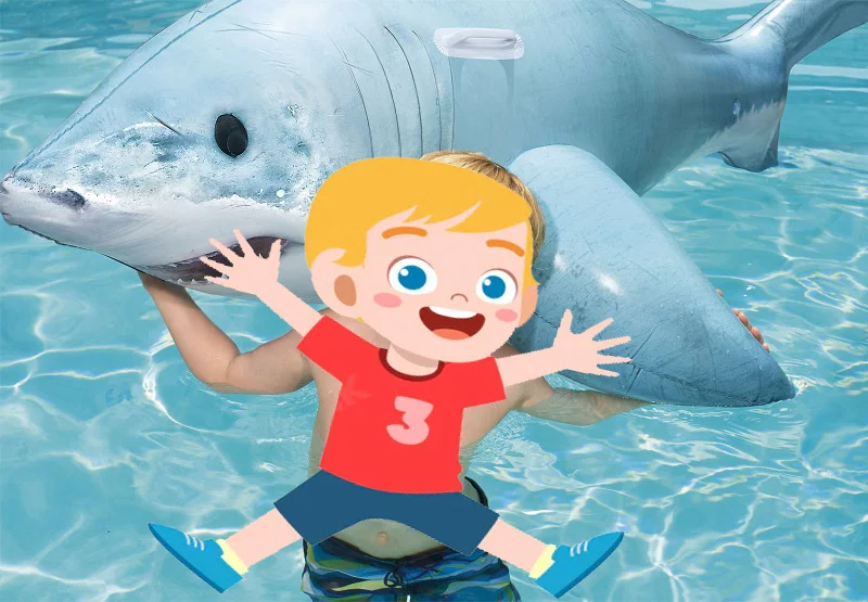 Bestway 41405 Swimming Pool Water Play Toys Realistic Inflatable Shark ...