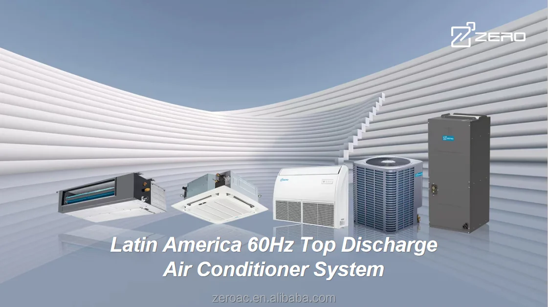 60000Btu R410a ZERO Top Discharge 16SEER2 Air Handler AHU Inverter Heat ...