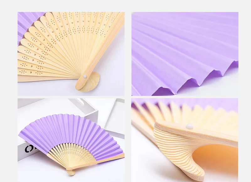21cm Blank White Bamboo Paper Fan Wedding Favor Promotional Fan - Buy ...