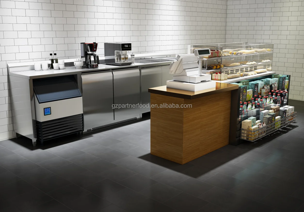 Modern Coffee Shop Counter Design Display Stone Dessert Bar Counter ...