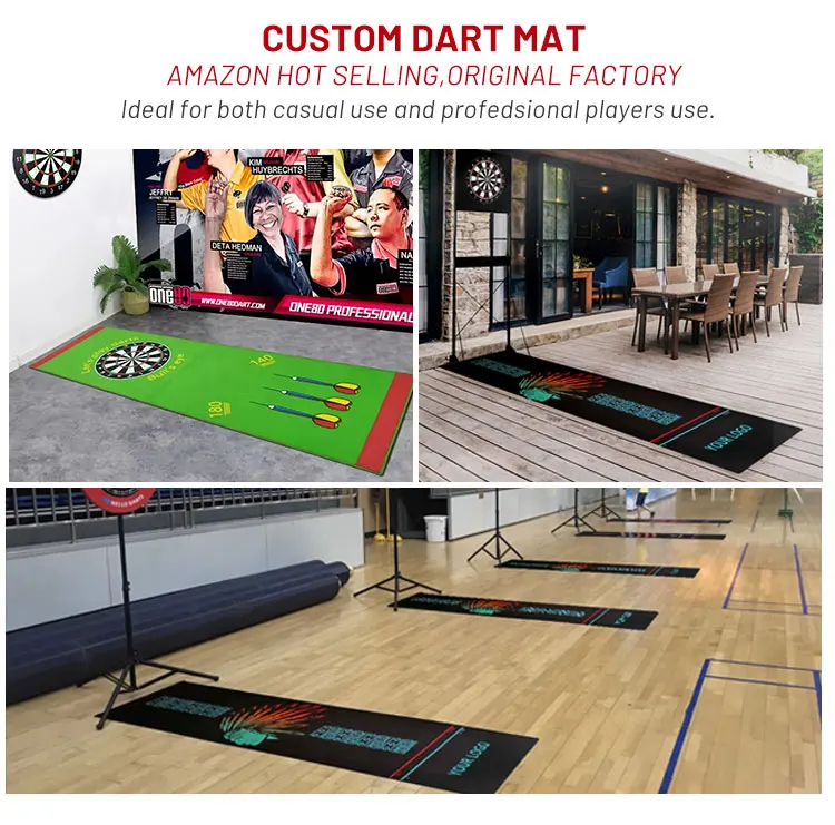 Custom Dart Mat Rubber with Raised Oche Non Slip Darts Carpet Floor ...