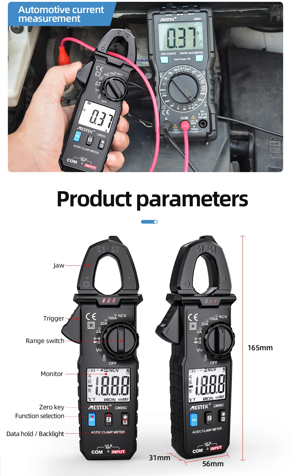 Clamp Meter Pinza Amperimetrica VFC Electrical Instruments DC/AC ...