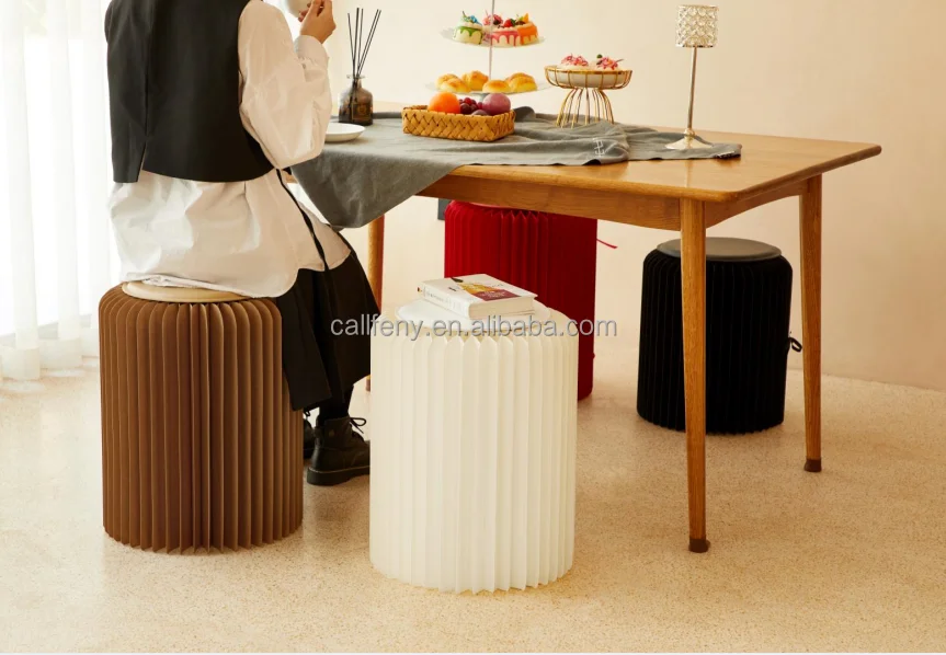 Custom Honeycomb Structure Kraft Paper Stool Folding Chair Living Room ...