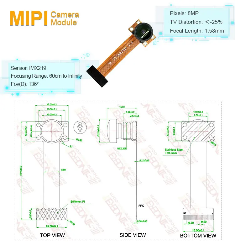 HD Camera Module ODM OEM - Sony IMX219 8MP Sensor