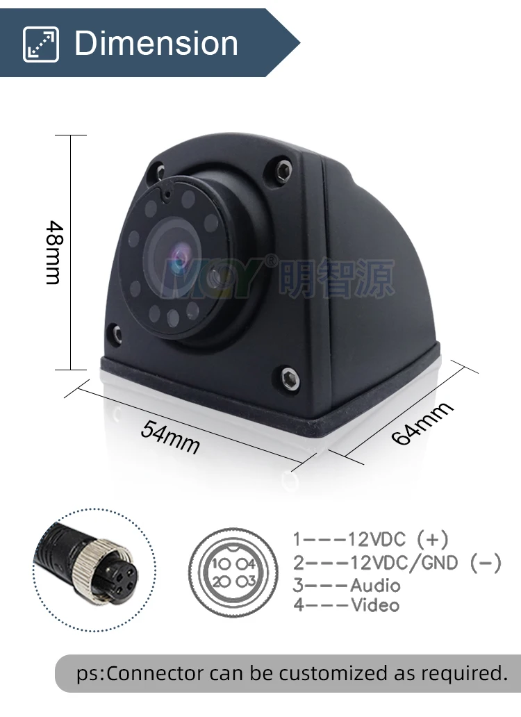 Ip69k Waterproof Ir Night Vision Bus Side View Backup Camera For Trucks ...