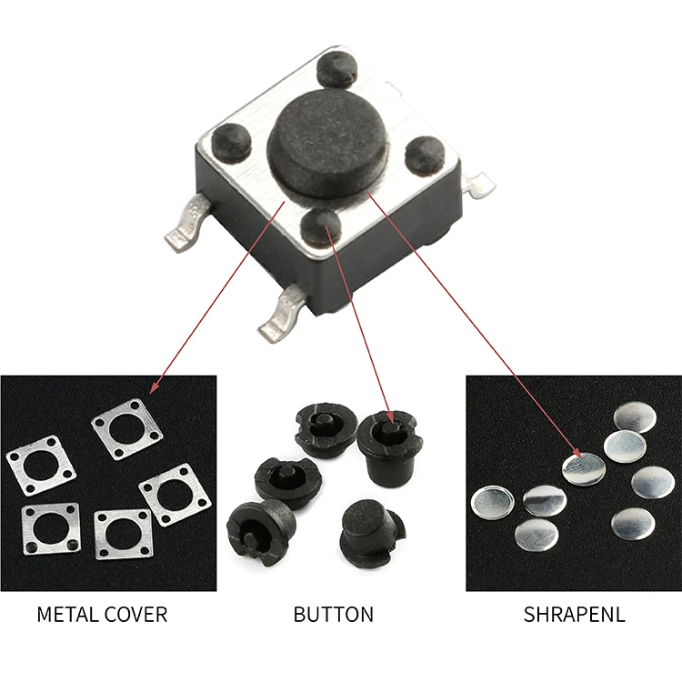 12*12 Tactile Switch 3*3 Dip 4 Pin 4.5*4.5 Smd Tact Switch