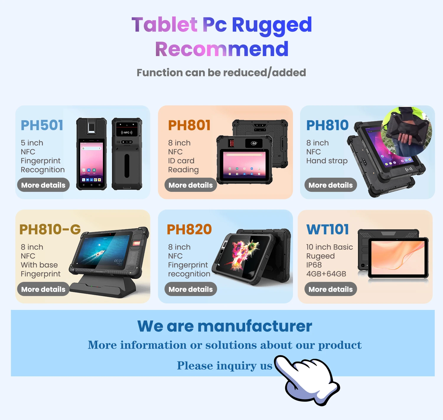 Rugged Android Tablet with 4G LTE, 4GB RAM, and Biometrics