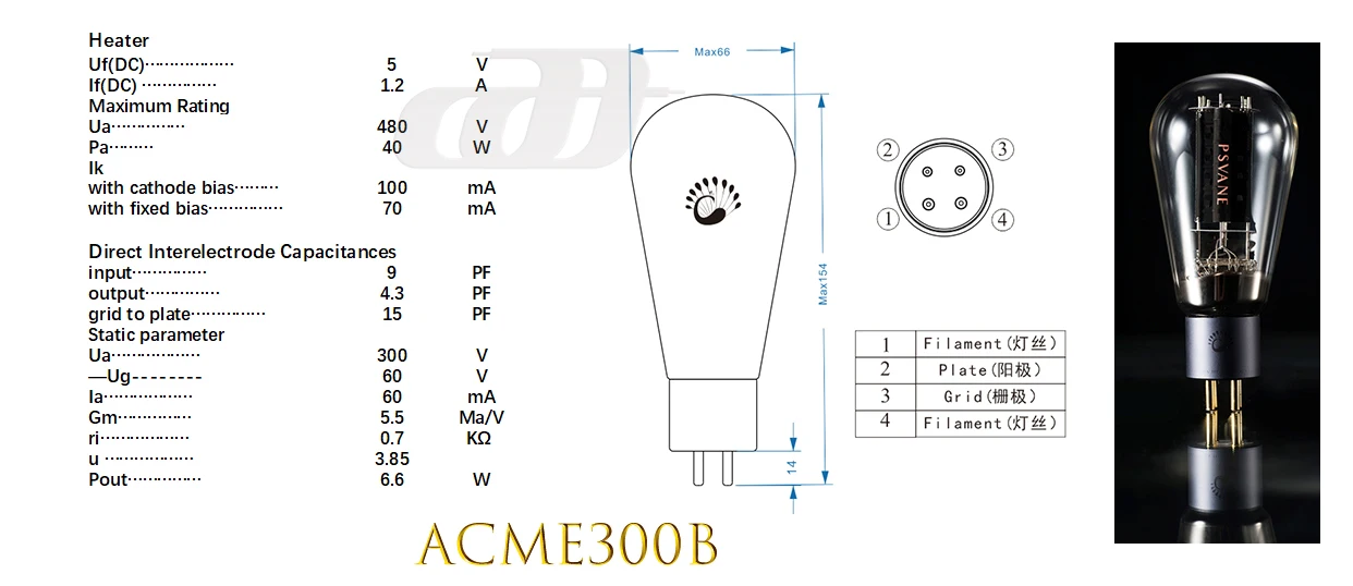 Psvane Acme300b A300b For Home Stereo Integrated Audio Amplifier Vacuum ...