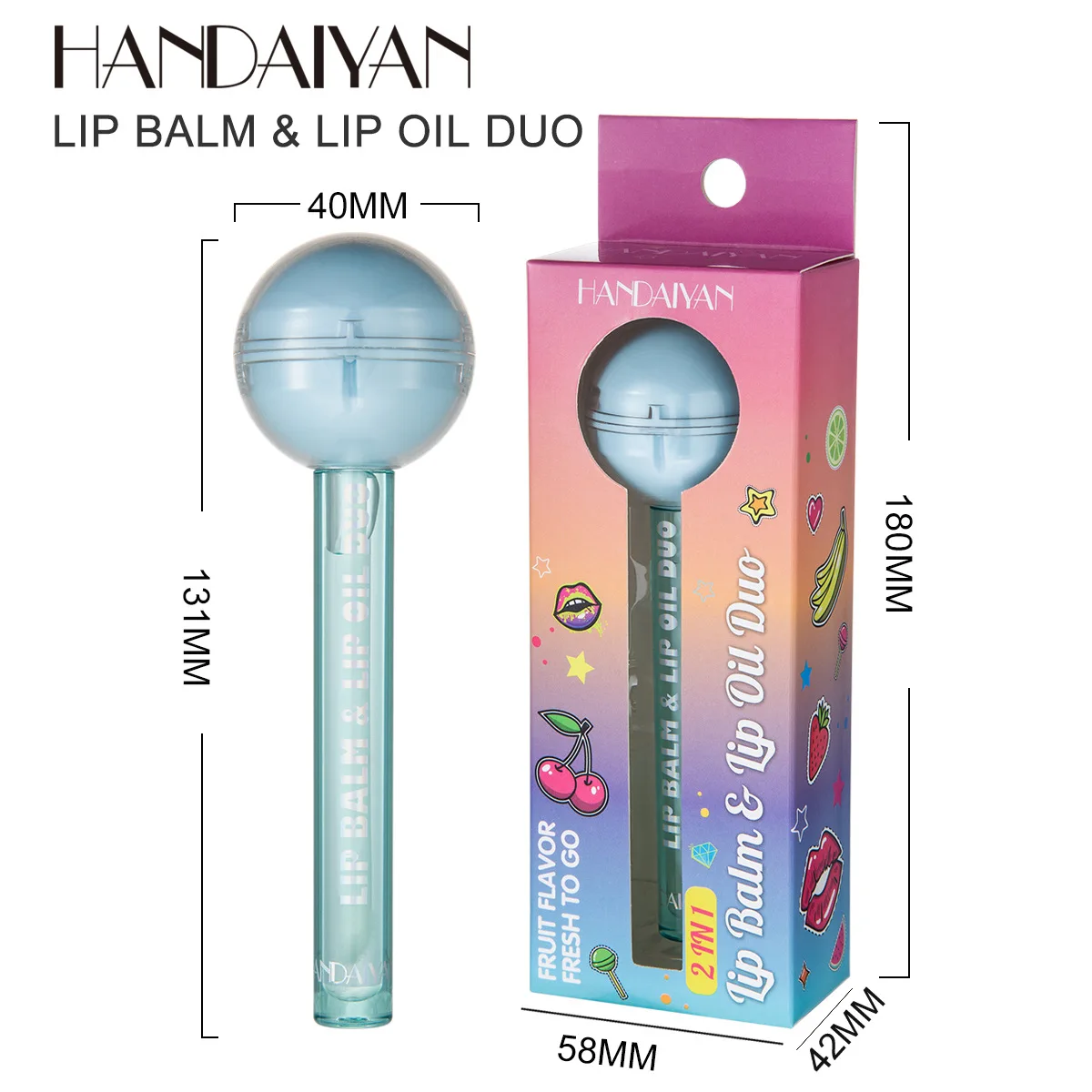 Handaiyan 2 In 1 Lollipop Color Moisturizing Lip Balm Lip Oil Ph Value ...