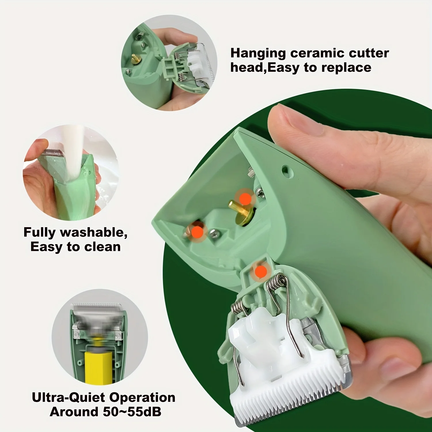 Waterproof Cordless Cutter Body Face Hair Trimmer Ultra-quiet Shaver ...