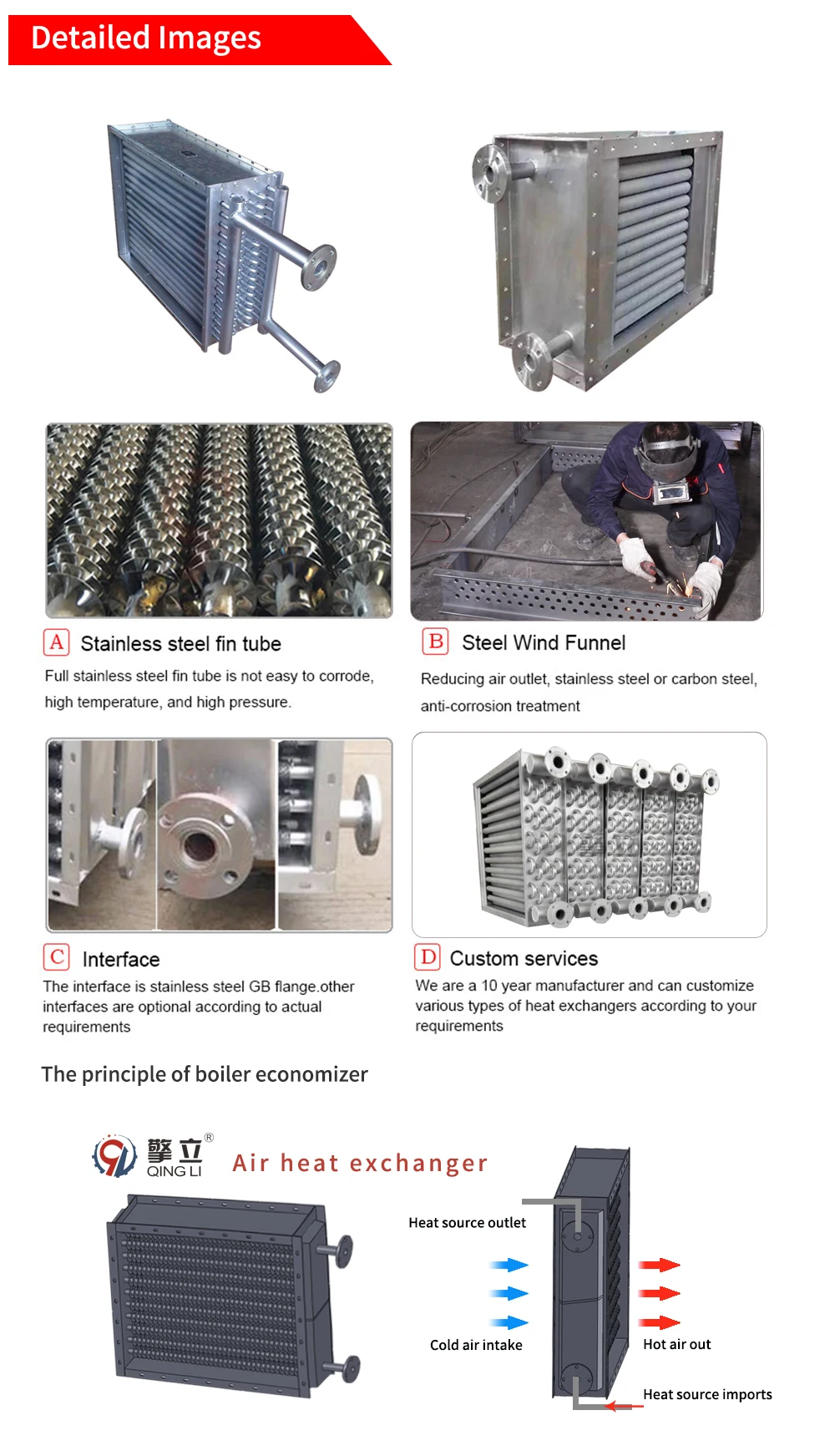 Air to Water/Oil/Steam Finned Tube Radiator Carbon Steel Fin Type Heat ...