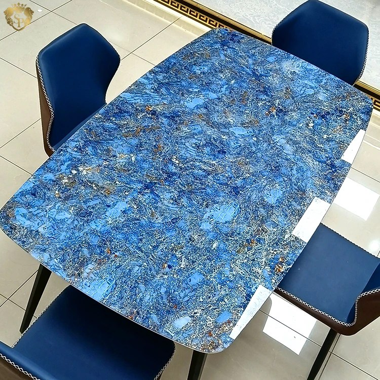 Modern Hotel Dining Room Table Set 6 Seater Luxury Home Furniture Gold ...