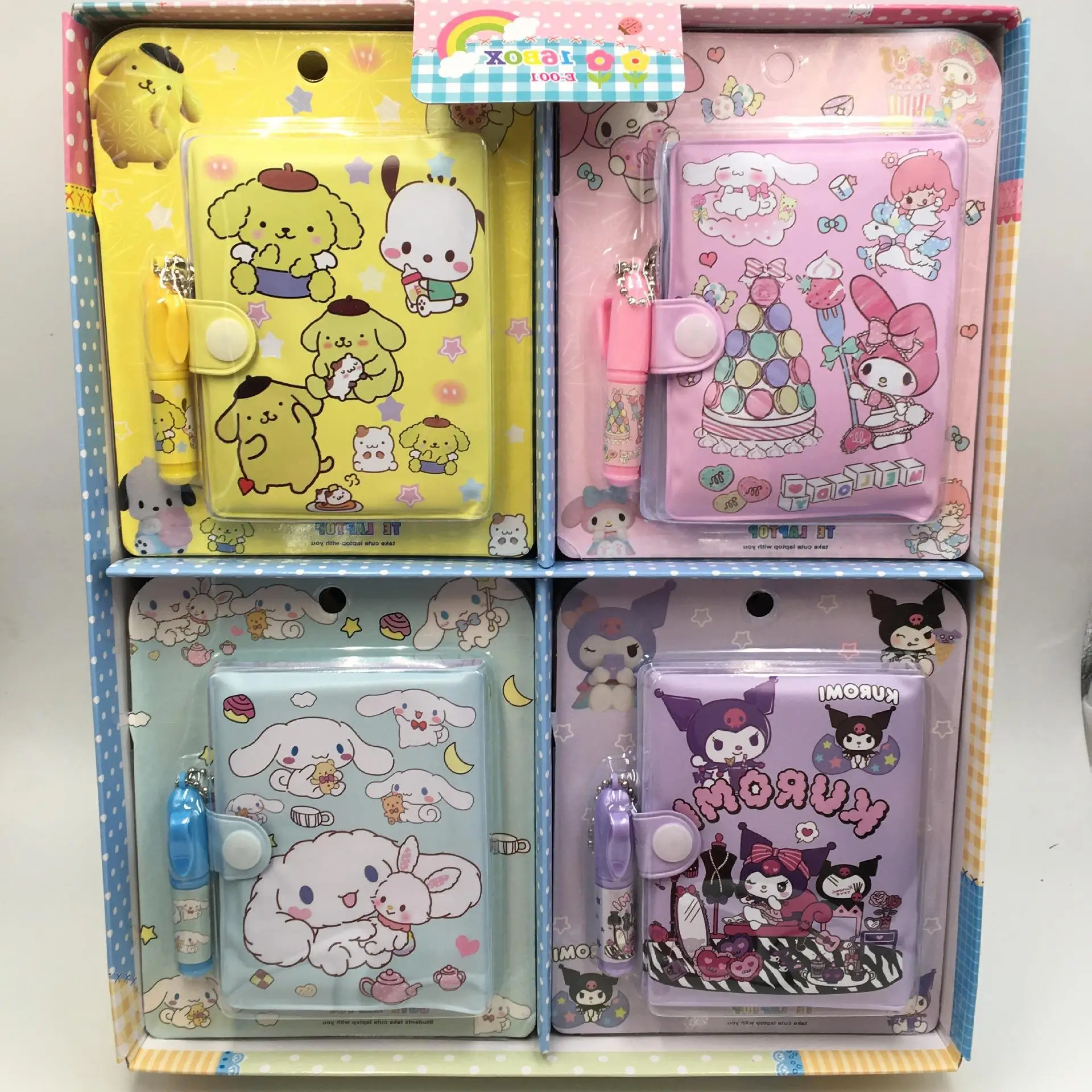 San-rio Kuromi Mymelody Cinnamoroll Pompompurin Notebook With Pen Set ...