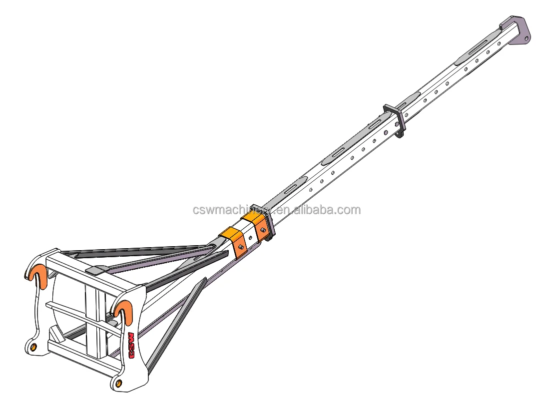 Extendable Crane Jibs Wheel Loader Attachments Forklift Jib Crane 5 Ton ...