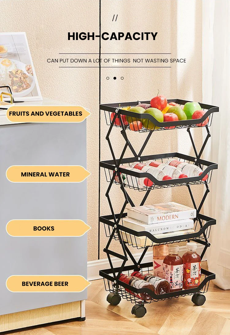 Multi Purpose 3 Tier Rolling Organizer Storage Rack Trolley One Second ...