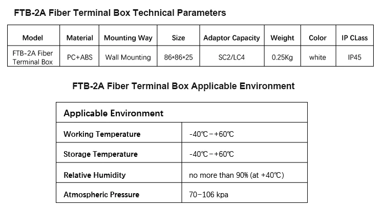 2 Core Ftb-2a Fiber Optic Ftth Box Indoor Fiber Terminal Box - Buy High ...
