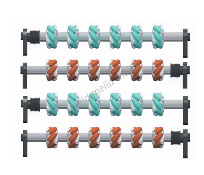 Logistics Sorter Omnidirectional Moving Green Orange Mecanum Wheel