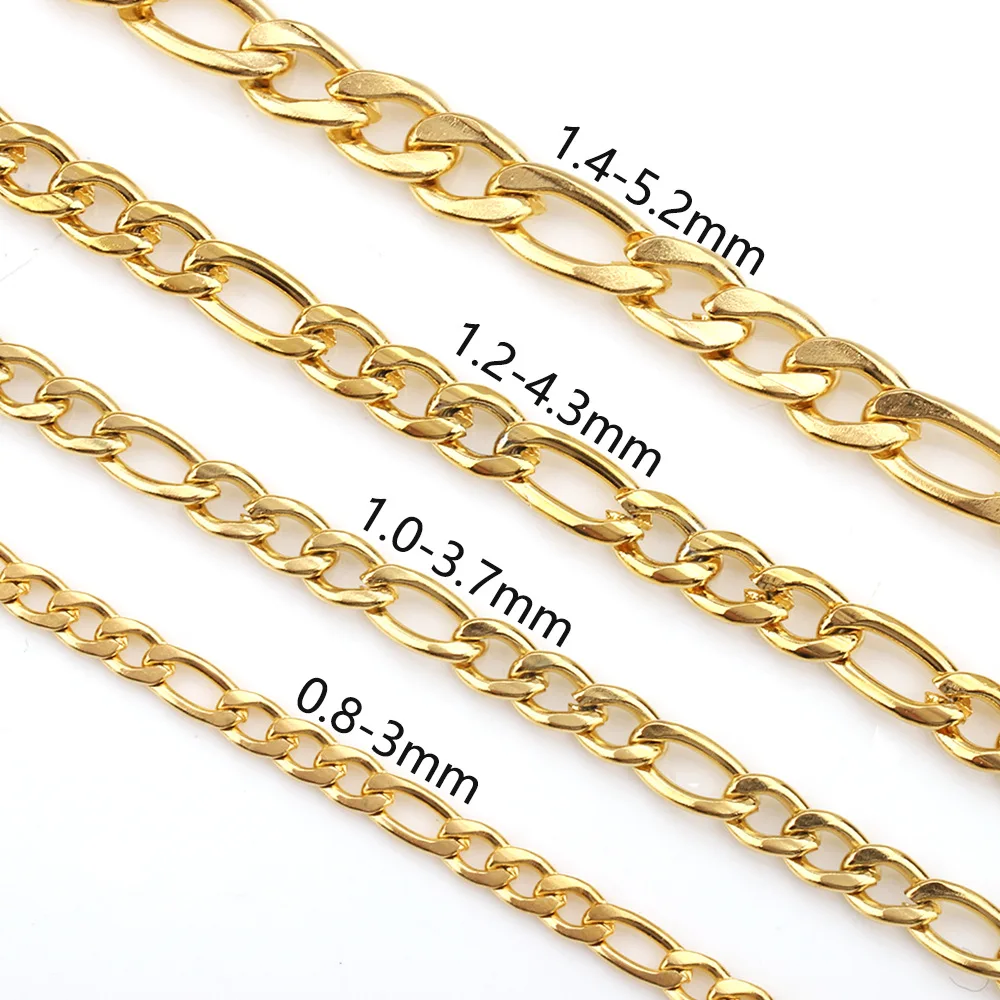 Stainless Steel Nk Chain Side Flat Figaro Titanium Steel Chains For ...