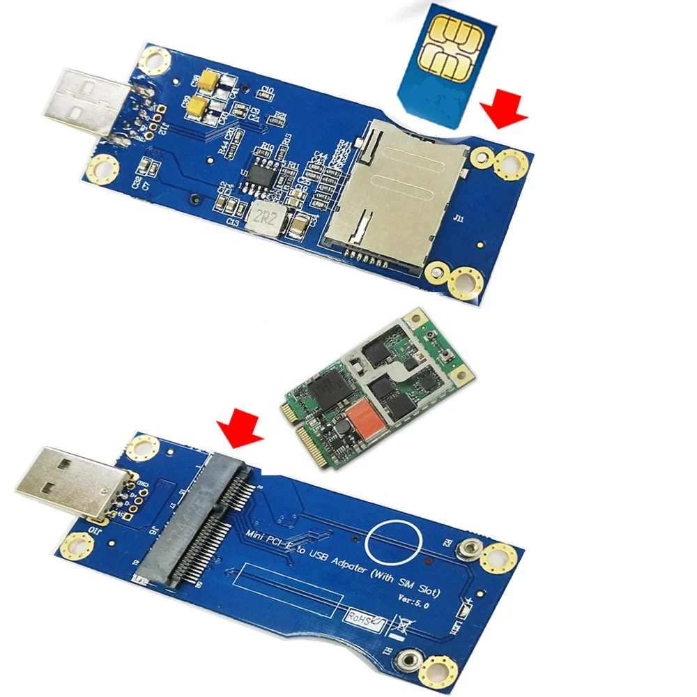 Mpu100 Mini Pci-e To Usb Adapter With Sim Card Slot For Wwan/lte Module ...