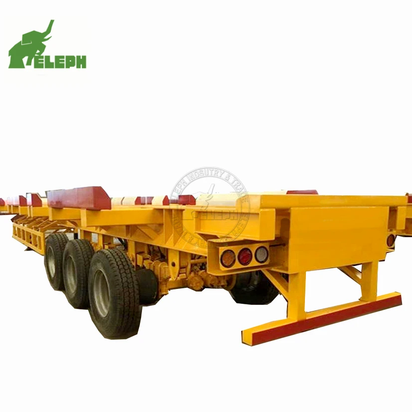 20ft Terminal Skeleton Chassis Container Transport Semi Truck Trailer ...