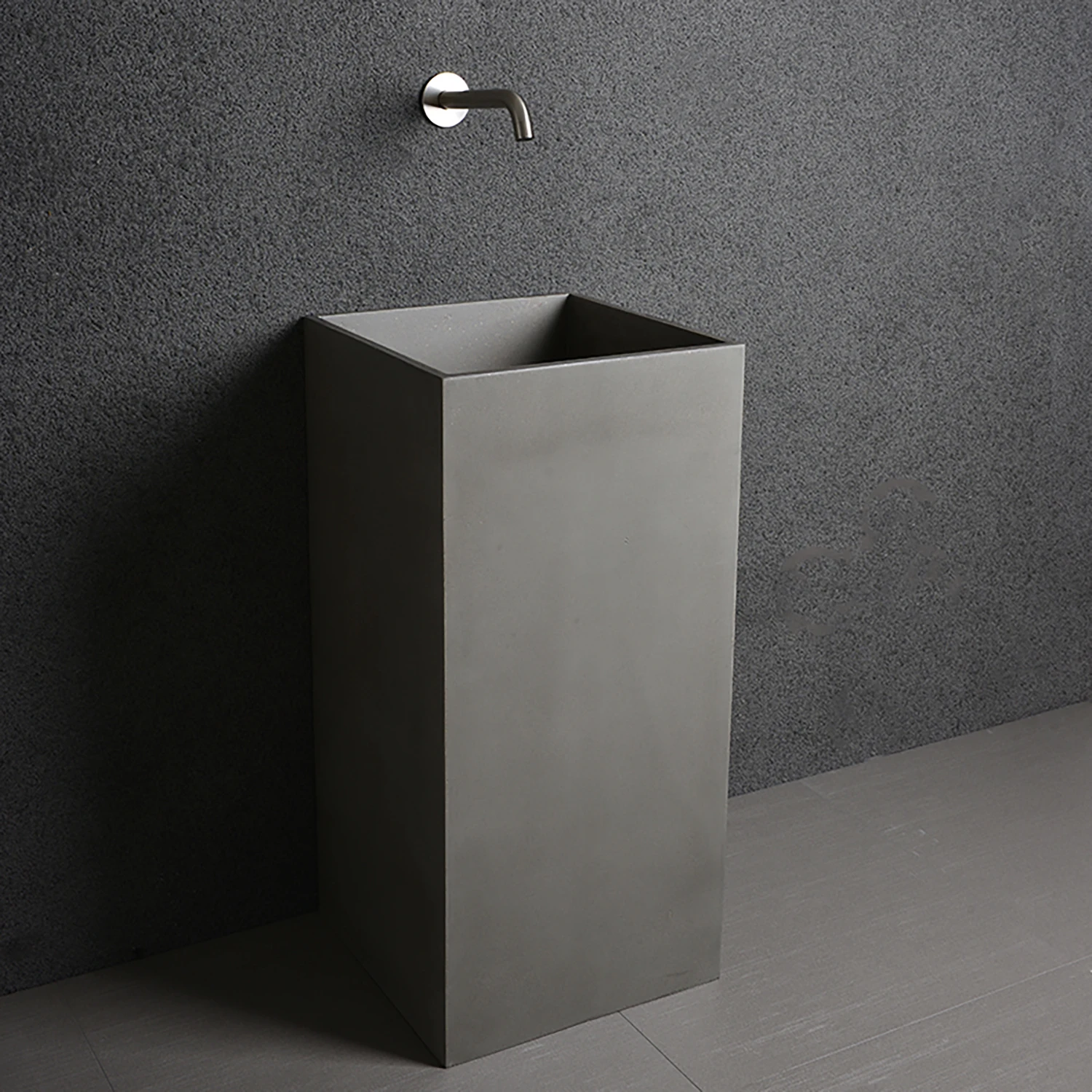 Conrazzo Rectangle Shape Concrete Wash Basin Bathroom Freestanding Sink ...