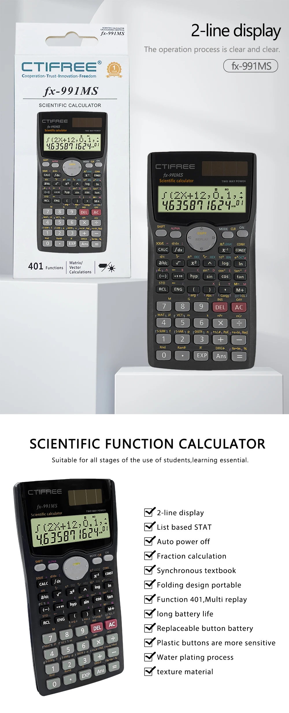 CTIFREE Fx-991es Plus Scientific Calculator - Wholesale
