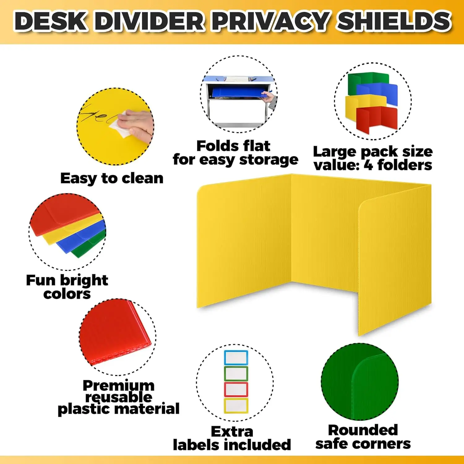Plastic Classroom Privacy Shields Privacy Folders For Students & Desk ...