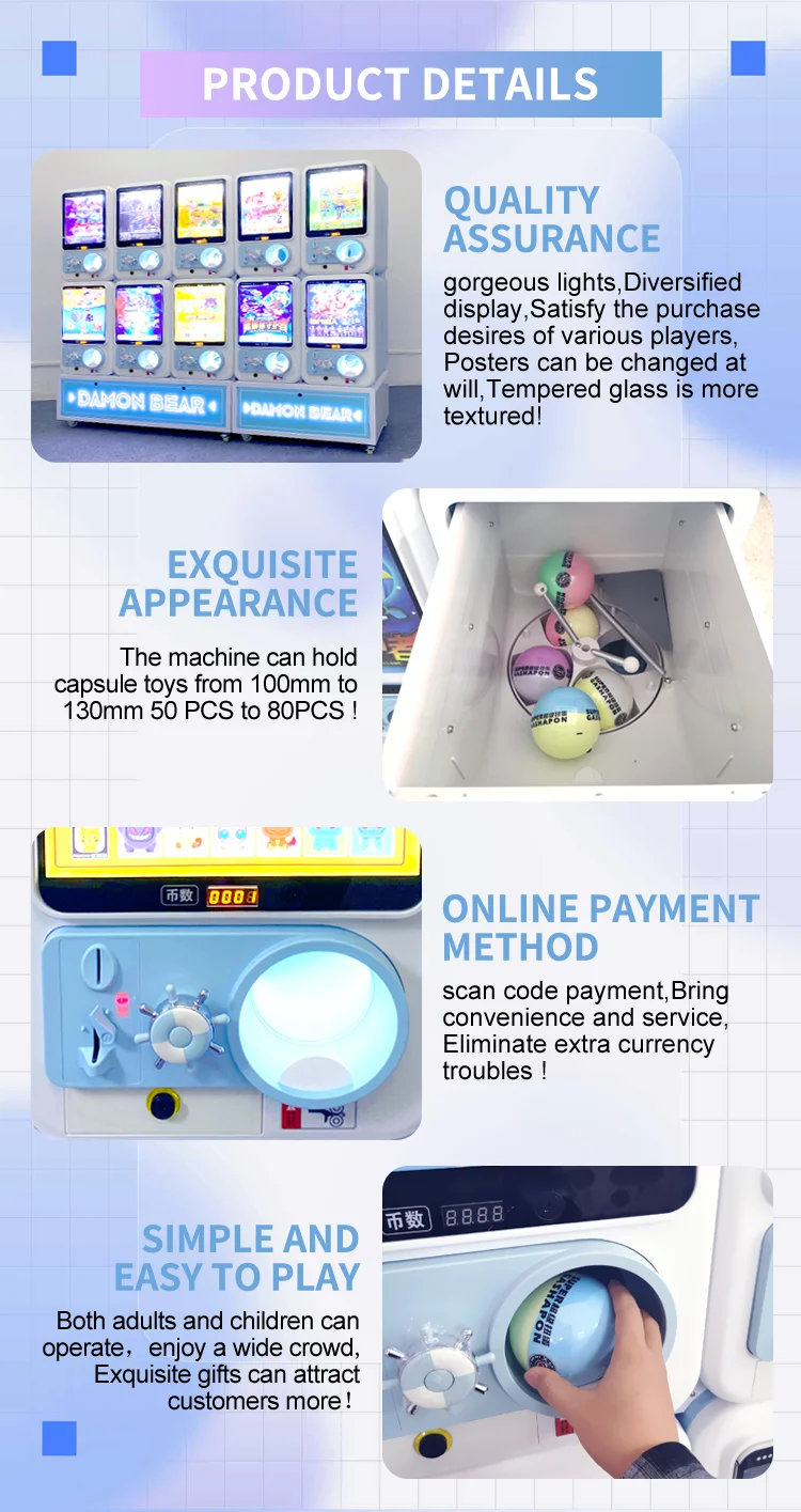 Custom Gift Machine Gashapon Commercial Metallic Coin Operated Gachapon ...