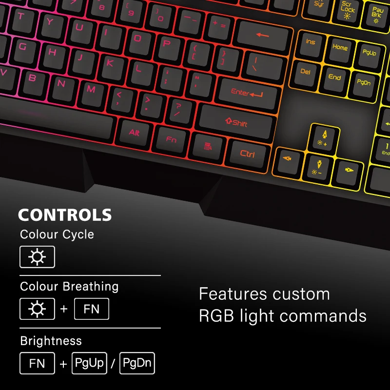 Wire Led Usb Full Keys Rgb Backlit Membrane Light Latest Oem Rainbow ...