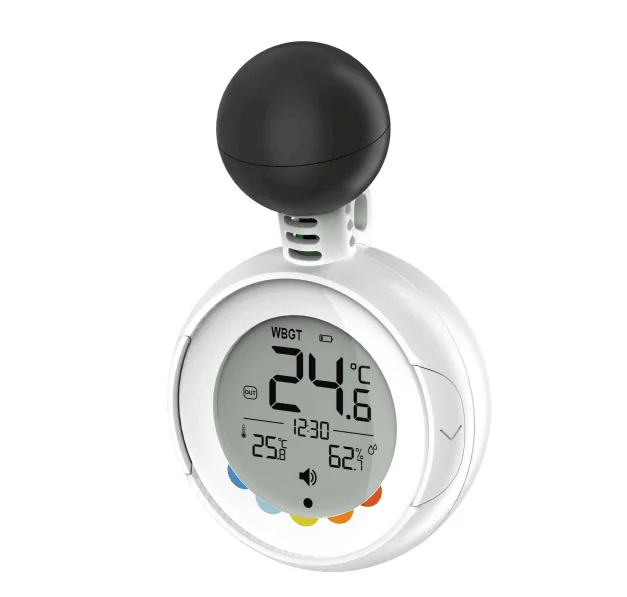 WBGT Heat Index Thermometer with Clock Digital Thermometer Wireless Hygrometer Temperature ...