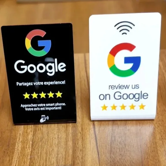 13.56mhz Custom Nfc Google Review Stand Qr Code Scanning Pvc Tabletop ...