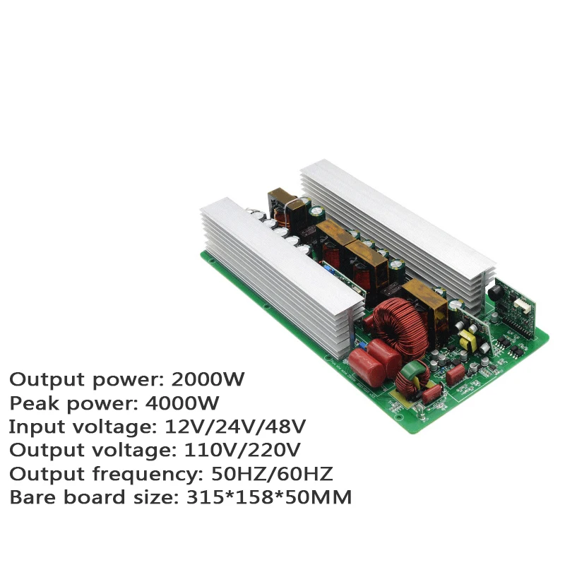 Pure sine wave inverter 1000W 12V to 220V outdoor mobile power PCBA ...