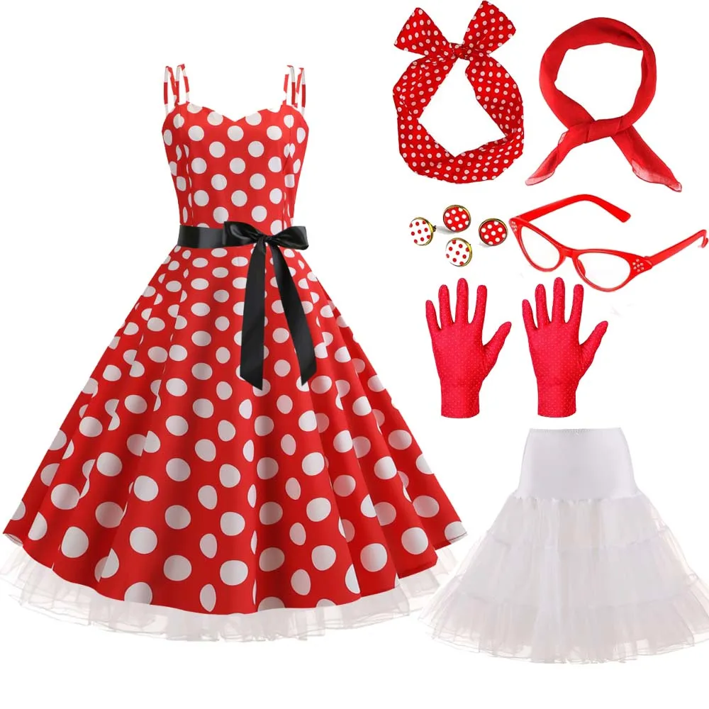Alibaba.com: YTHC-010 1950s women's polka dot dress costume with 65cm ...