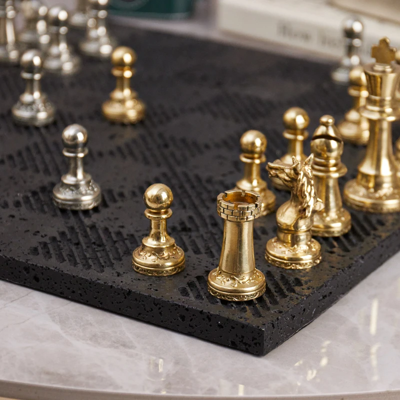 Luxury Brass Black Gaming Chessboard Creative Interior Design Home ...