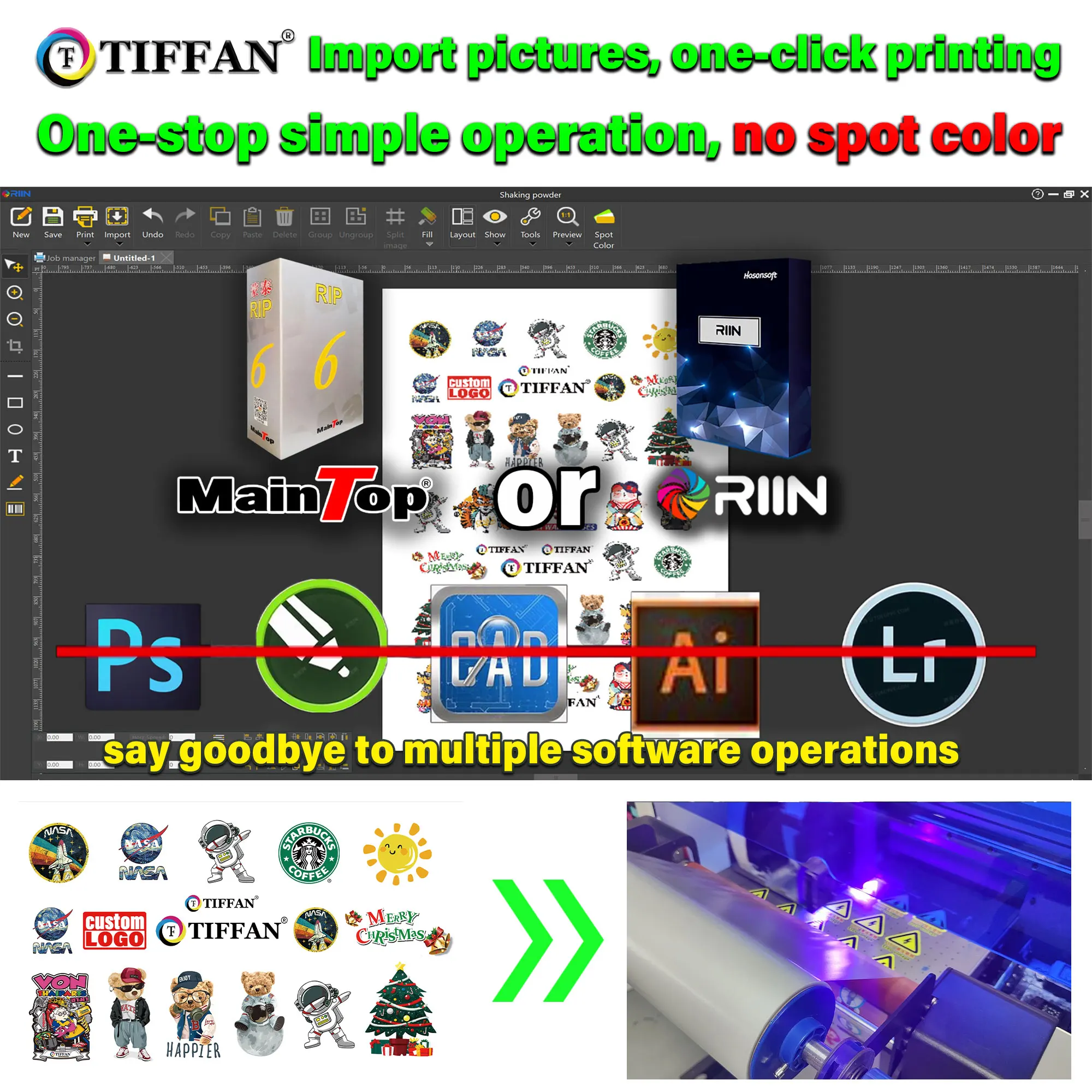 A3 UV DTF Printer with Free Software - Multifunctional Printing