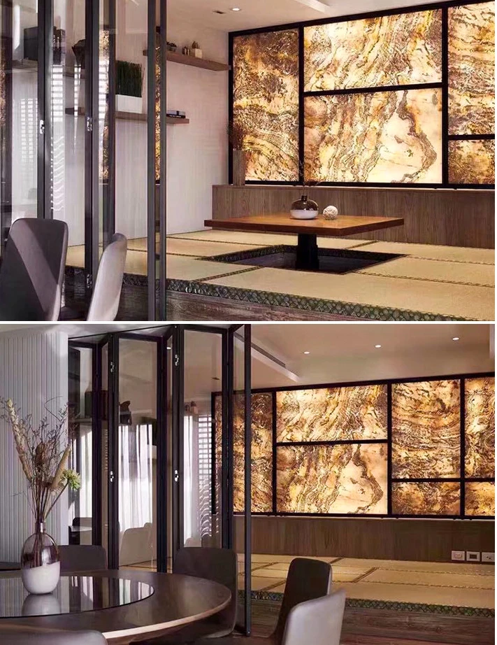 Natural Stacked Thin Translucent Slate Tile Veneer Sheet