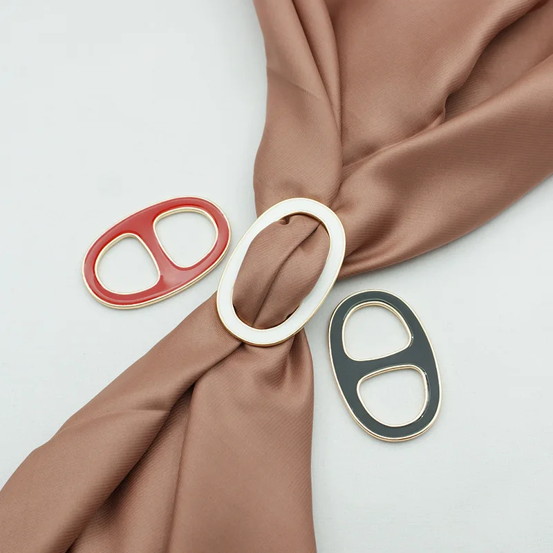 2023 New Alloy Silk Scarf Buckle Simple Fashion Gold Plated Corner Knot ...