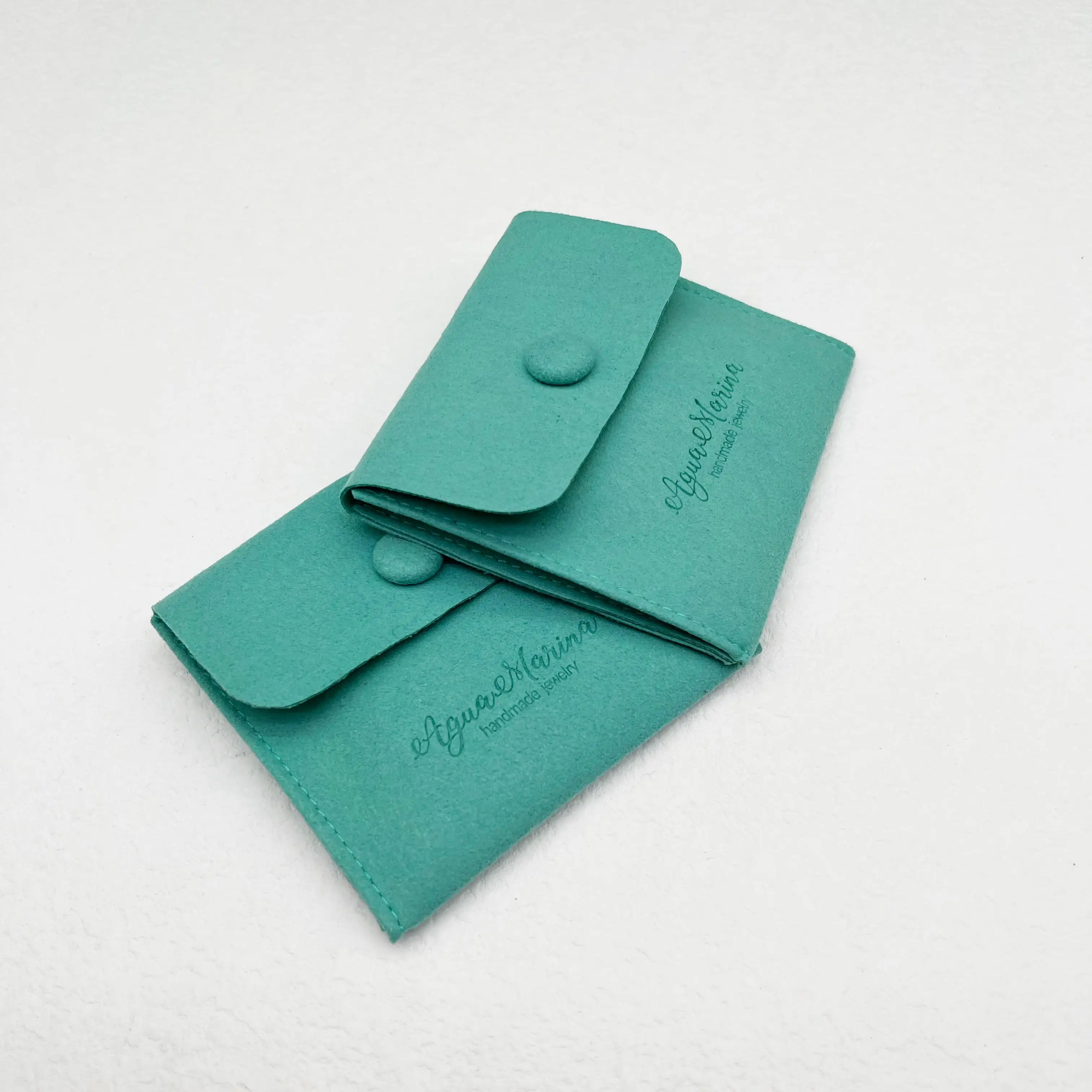 Custom Blue Jewelry Packaging Pouch with Insert Pad