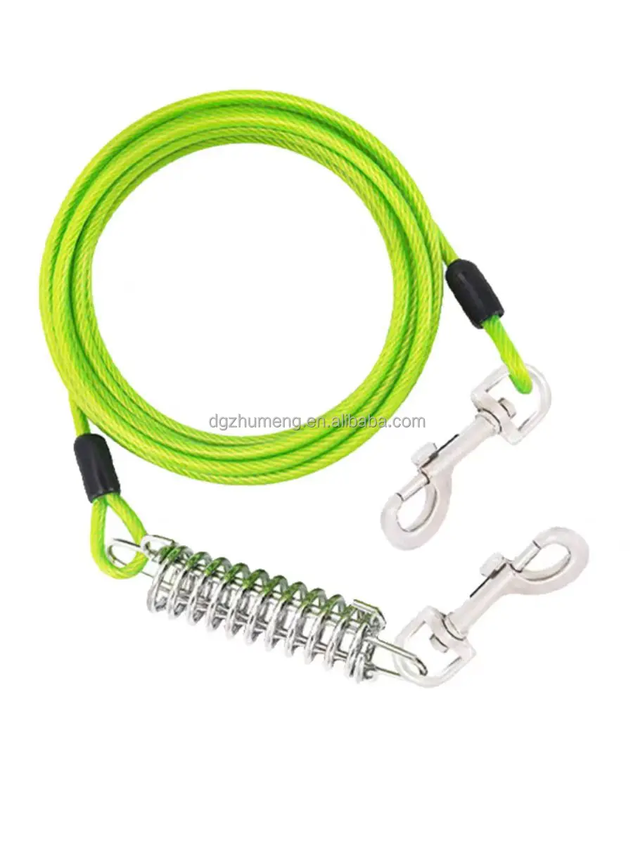 10ft Heavy Duty Galvanized Steel PVC Coated Pet Tie-Out Cable Double ...