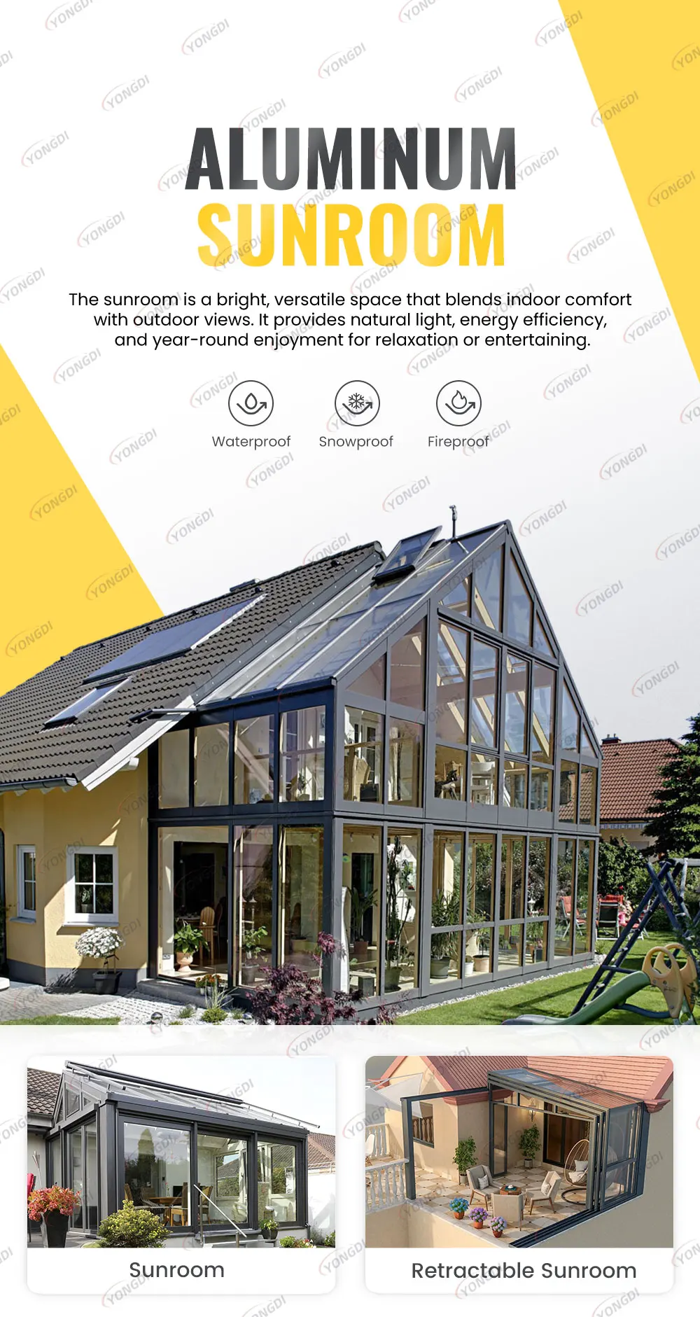 Aluminum Metal Frame Winter Garden - Eco-Friendly Sunroom