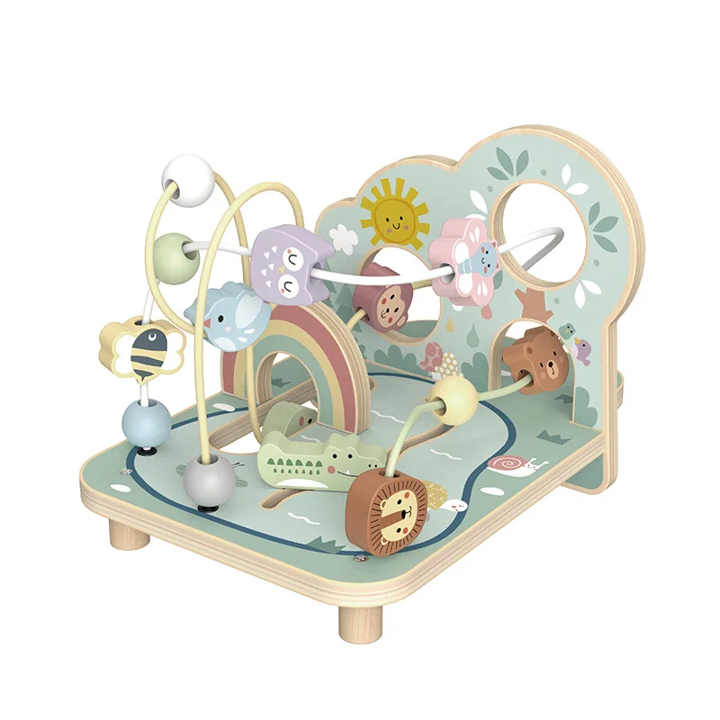 Wooden Bead Maze Toys For Toddlers,Bead Toy Colorful Roller Coaster ...