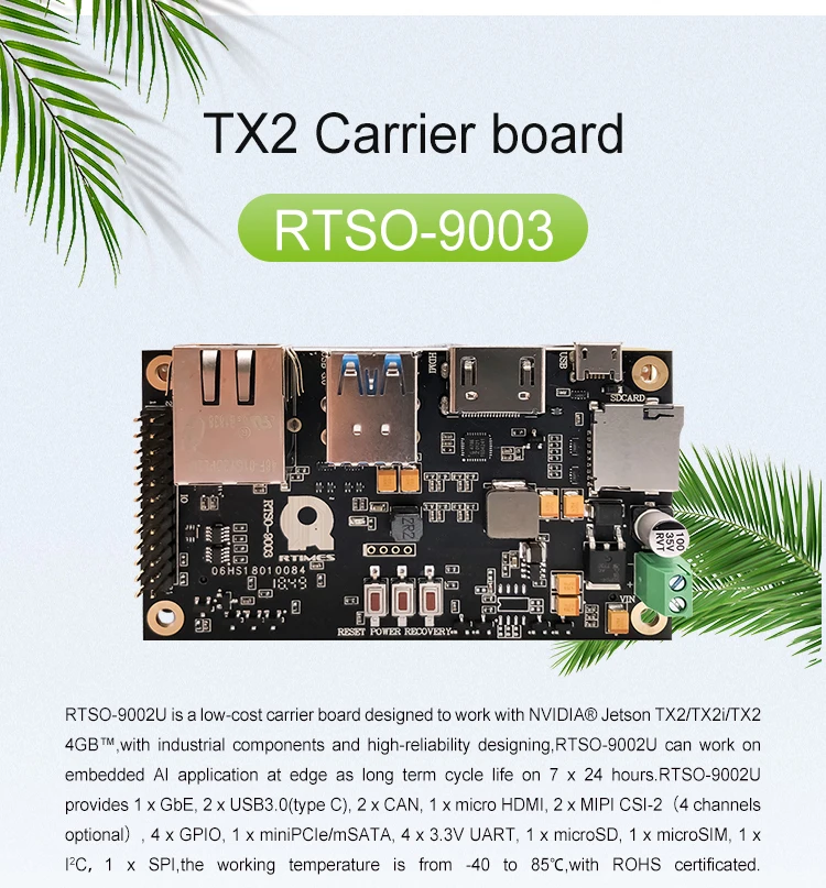 Realtimes NVIDIA Jetson TX2 Carrier Board RTSO-9003