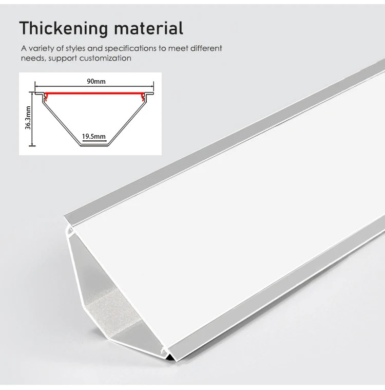 Led Aluminum Profile Extrusion - Modern Decoration Plaster Ceiling V Shape