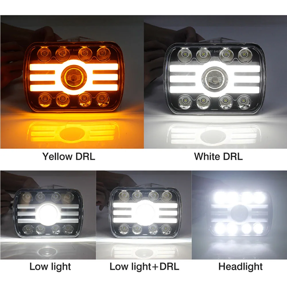 Jhs Drl Led Headlight Turn Signals Square Drl 65w 5x7 7x6 Led ...