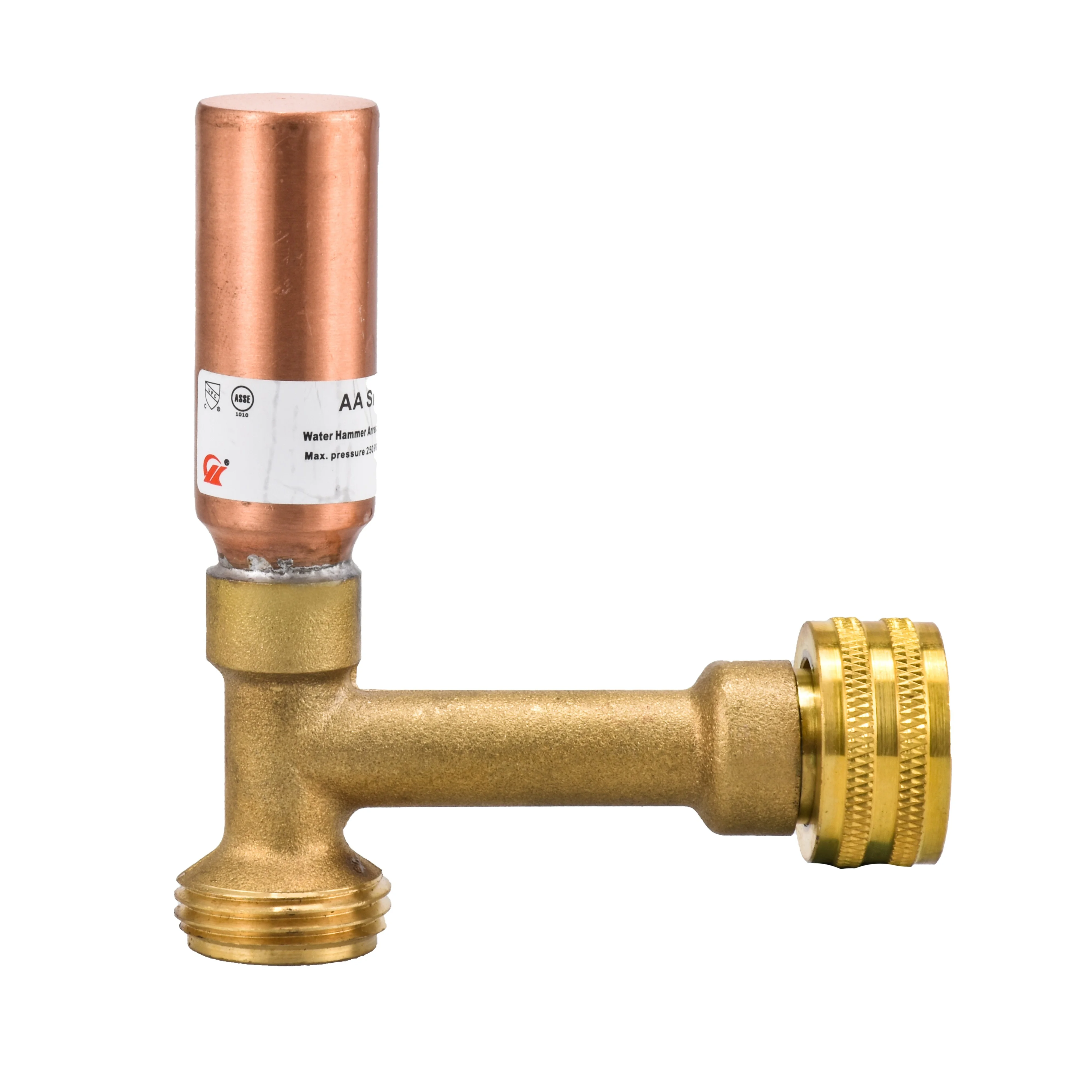 AA Size Copper Water Hammer Arrester 3 Quarters inch MHT x 3 Quarters ...