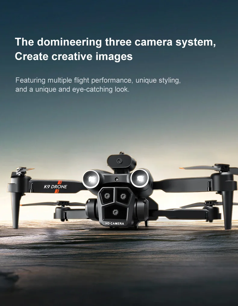 Top Quality Optical Flow K9 Max 4K Drone - Foldable RC Quadcopter