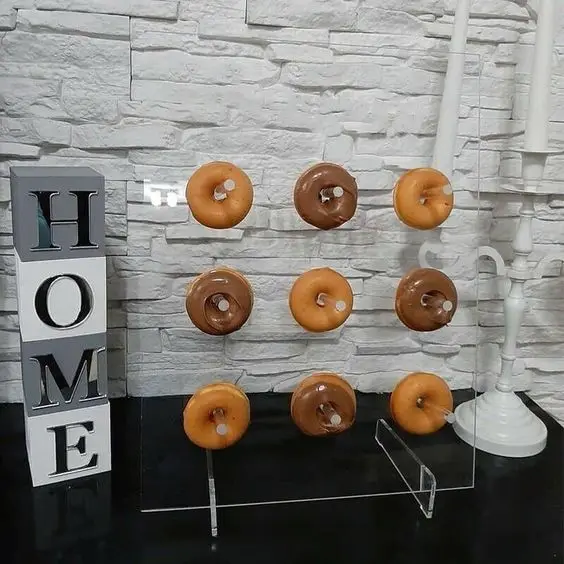 Clear Customized Acrylic Donut Stand Acrylic Dessert Doughnut Display ...